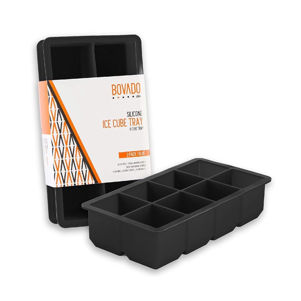 Silicone Ice Cube Trays 8 Cubes Molds Set of 2 Easy Release by Bovado ... Silicone Ice Cube Trays 8 Cubes Molds Set of 2 Easy Release by Bovado ...